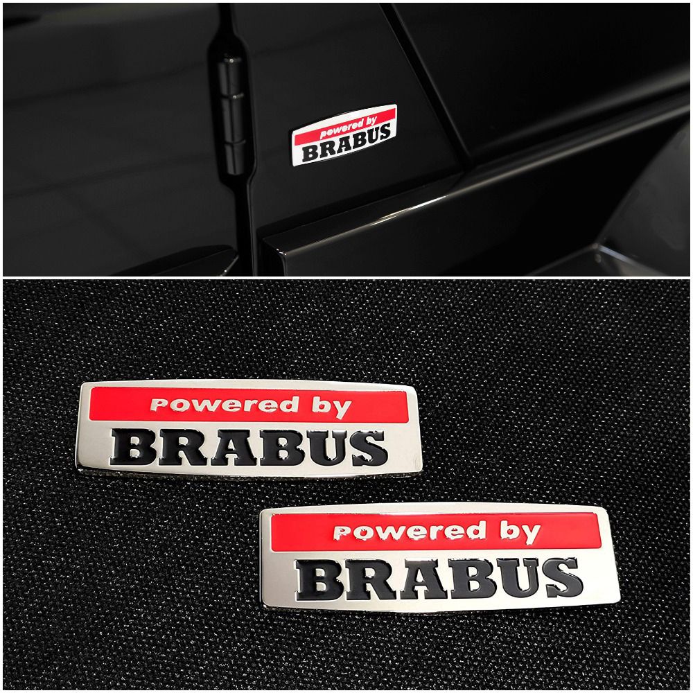 Powered by Brabus Style Fender Emblem Metal Badge Sticker Logo for Mer ...